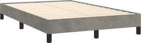 Box spring postel s matrací světle šedá 120x190 cm samet 3269855