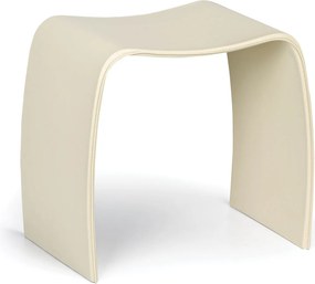 Dřevěná stolička BENTWOOD II, syntetická kůže, krémová