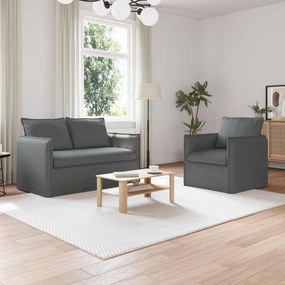 Set pohovek 2 ks Tmavě šedá Textil 3407524