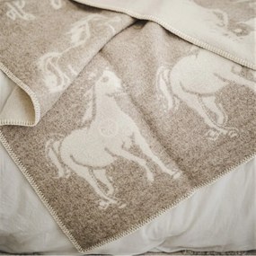Wooline Vlněná deka s motivem koníků