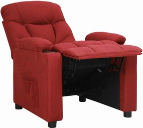 Polohovací křeslo vínové textil 339085