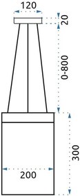 Toolight Toolight, LED stropní svítidlo 20cm, APP889-CP CHAIN, OSW-05039