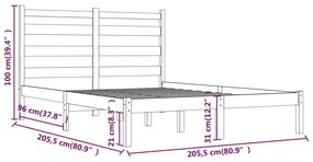 Rám postele masivní borovice 200 x 200 cm,  3103668