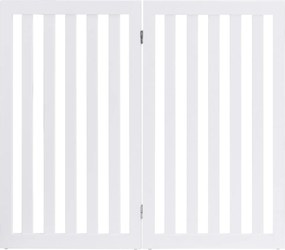 Costway Zábrana pro psy 89 cm vysoká 2 panely Ochranné dřevěné skládací (bílé