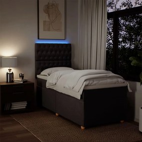 Box spring postel s matrací tmavě hnědá 90x200 cm textil 3293473