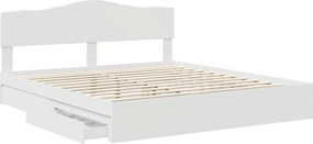 Postel s úložným prostorem Bílá 180 x 200 cm Kompozitní dřevo 3413068