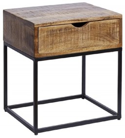 Massive home | Noční stolek z mangového dřeva Iron Craft 39589