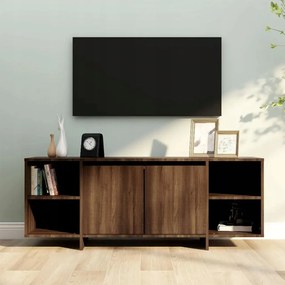 Fionshop 263596681 Tv stolek hnědý dub 130 x 35 x 50 cm dřevotříska