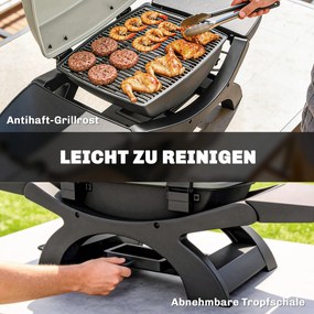 Outsunny stolní elektrický gril 2300W 23x71 cm přenosný elektrický gril s nepřilnavými grilovacími rošty, odkapávací miska
