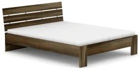 Manželská postel REA Nasťa 160x200cm - ořech, 1. pás čela 1027 - bílá, 2. pás čela 1027 - bílá, 3. pás čela v barvě postele