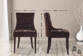 Jídelní židle Aberdeen samet antik – hnědá