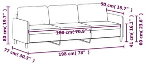 Petromila 3místná pohovka vínová 180 cm textil