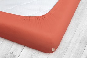 Jersey prostěradlo tmavě lososové  na výšku matrace do 20 cm Velikost: 60 x 120