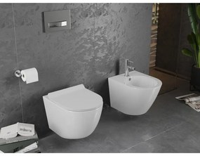 Mexen LENA Rimless, závěsná WC mísa se sedátkem pomalu-padajícím SLIM, 48 x 36 cm, bílá, 30224000