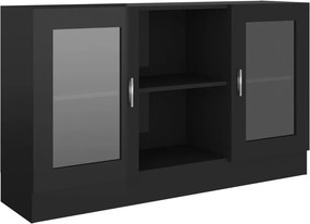 vidaXL Prosklená skříň 120 x 30,5 x 70 cm dřevotříska [815628] Barva: Černá
