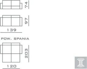 Pohovka Lena, tm. šedá/olše (zetta 304)