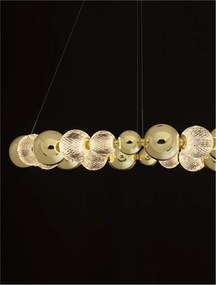 Nova Luce Závěsné LED svítidlo BRILLE zlatý hliník a Sklo 46W 3200K stmívatelné