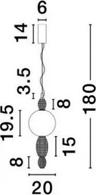 Závěsné LED svítidlo NOVA LUCE ORBIE 12W 3000K keramika a sklo 9009152