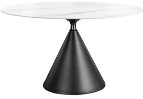 Massive home | Jídelní stůl SIGNATURE 135 cm kulatý, mramor/černý kov