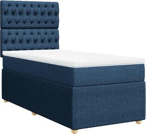 Box spring postel s matrací modrá 80x200 cm textil 3291896