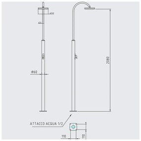 Sanicro Ipanema - Venkovní sprcha, nerezavějící ocel SC CL5000