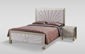 Noční stolek Stilig ST901 55 cm ekokůže zlatý/šampaňský