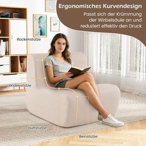 Costway Podlahová židle s opěradlem a měkkým sametem a ergonomickou opěrkou