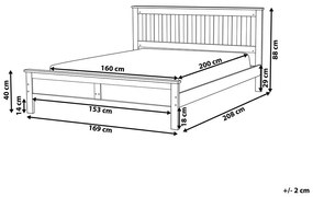 Dřevěná postel 160 x 200 cm tmavé dřevo MAYENNE Beliani