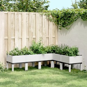 vidaXL Zahradní truhlík s nohami bílý 160 x 120 x 42 cm PP