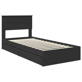 Postel s úložným prostorem Černá 90 x 190 cm Kompozitní dřevo 3408495