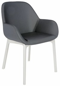 Kartell - Židle Clap PVC - šedá, bílá