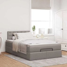 Osmanský rám postele s matrací taupe 120x200cm textil 3312468