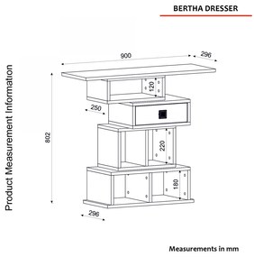 Regál Bertha 90 cm antracit