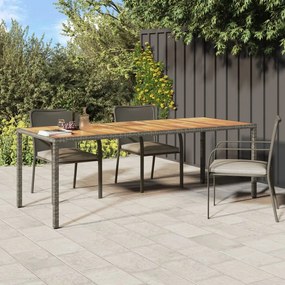Zahradní stůl šedý 250 x 100 x 75 cm polyratan