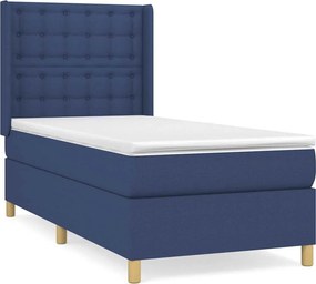 Box spring postel s matrací modrá 80x200 cm textil 3132271