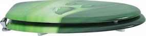 vidaXL WC sedátko s víkem MDF zelené motiv vodních kapek [146908]