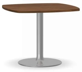 Konferenční stolek ZEUS II, 660x660 mm, chromovaná podnož, deska ořech