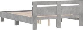 vidaXL Rám postele s čelem 150 x 200 cm kompozitní dřevo [3207416] Barva: Betonová šedá
