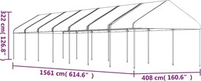 vidaXL Altán se střechou bílý 15,61 x 4,08 x 3,22 m polyethylen [3155515]