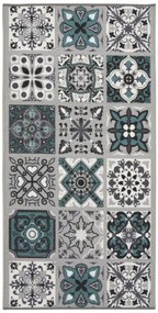 Protiskluzový koberec/ běhoun Patchwork tyrkysový