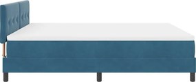 Postel s boxspringem s čelo Tmavě modrá 180 x 200 cm samet 3339192