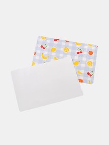 Sinsay - Kostkované prostírání s motivem ovoce 2 pack - světle modrá