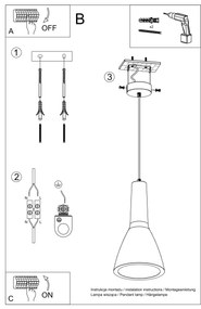 Závěsné svítidlo Empoli, 1x betonové stínítko