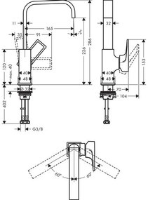 Hansgrohe Metropol Umyvadlová baterie s třmenovou pákou 74511000