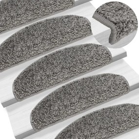 Schodové rohože 10 ks 65 x 21 x 4 cm šedé, půlkulaté, velké 149799