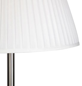 Moderní stojací lampa z oceli s bílým skládaným stínidlem 45 cm - Simplo