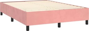 Box spring postel s matrací růžová 140x200 cm samet 3129458