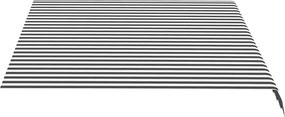 Náhradní plachta na markýzu antracitová a bílá 350 x 250 cm polyesterová 311986