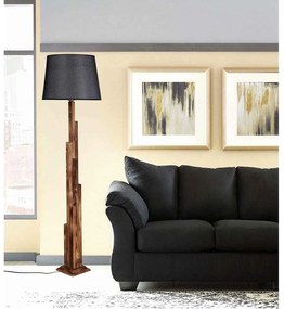 Designová stojanová lampa Naime 165 cm hnědá / černá