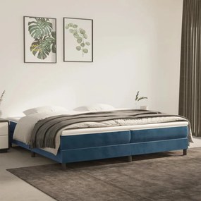 Box spring postel s matrací tmavě modrá 200x200 cm samet